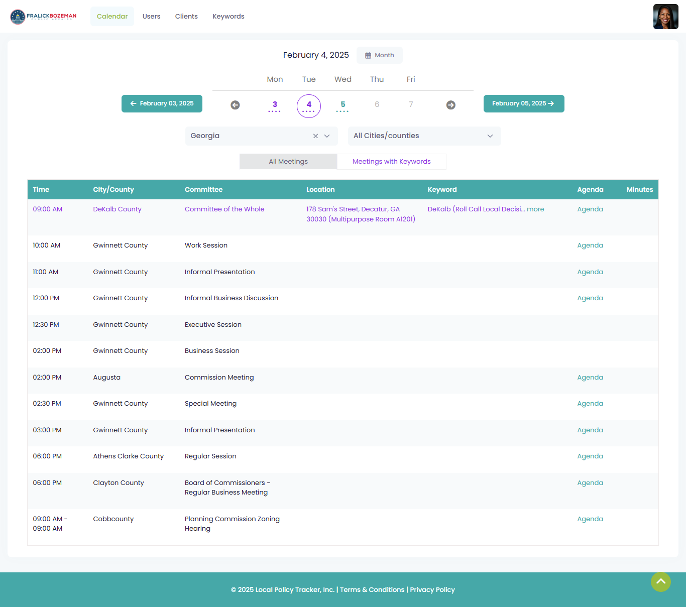 Local Policy Tracker